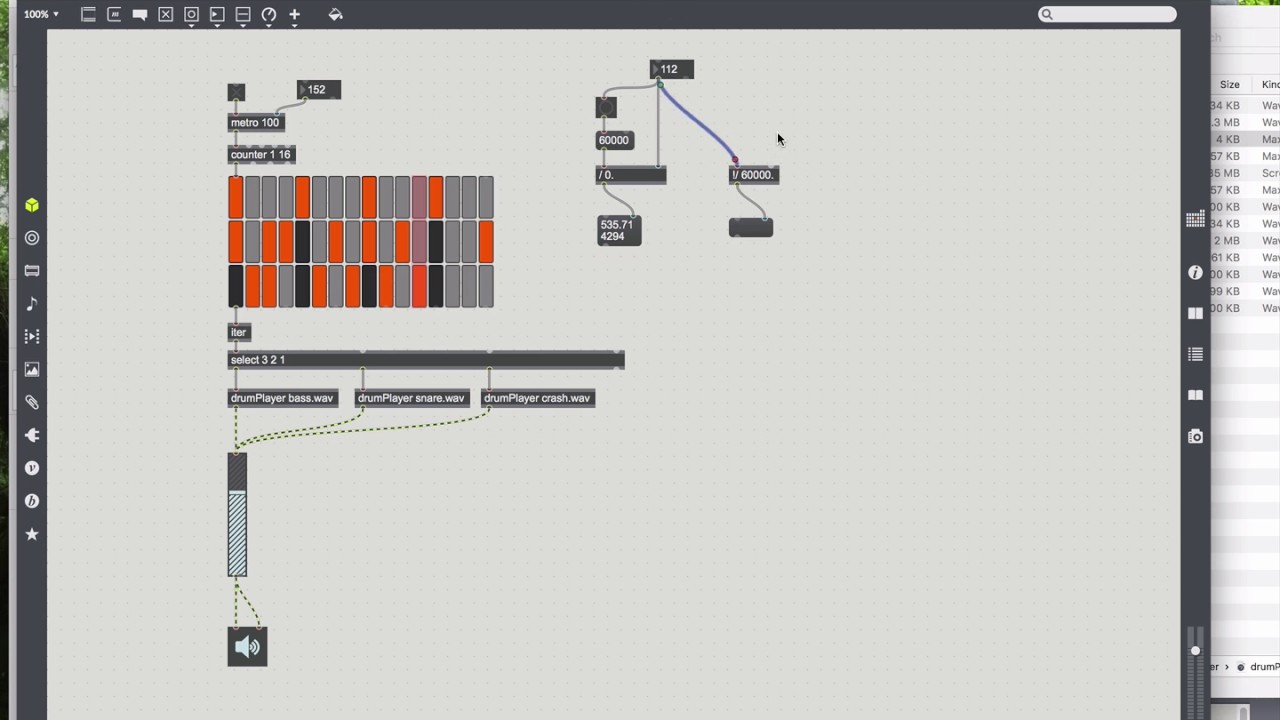 Max 7 Tutorials: 7.3 Basic Drum Sequencer—converting bpm to ms