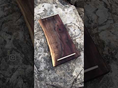 Live edge walnut serving tray #epoxywood #woodwork #woodtray