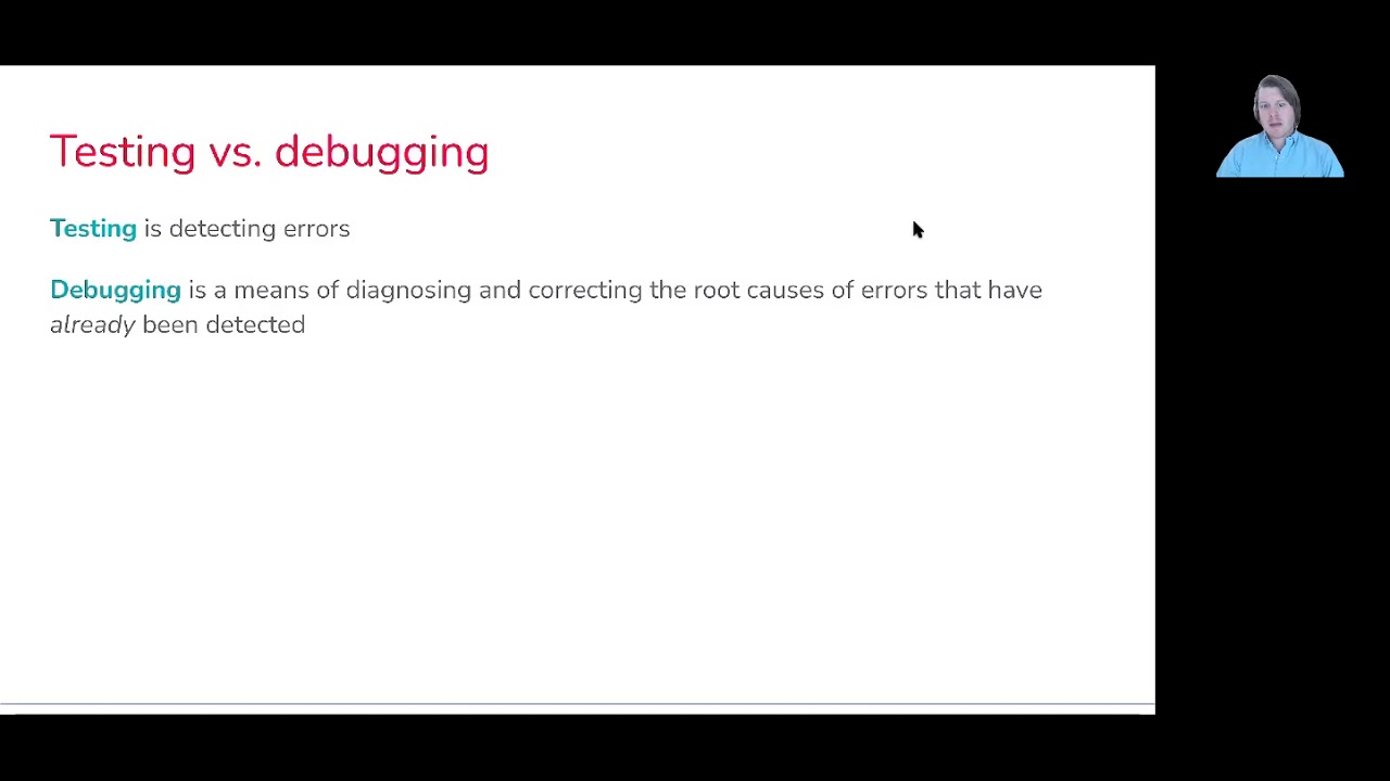 0203: Testing vs. debugging