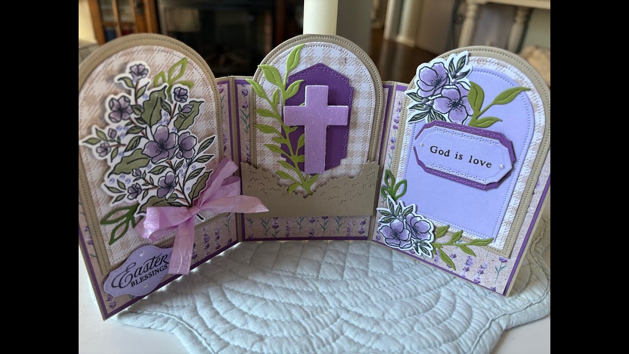 Beautiful Easter Three Panel Fun Fold Card