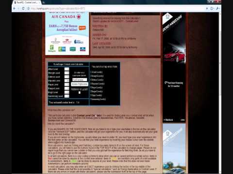 Runescape combat level calculator