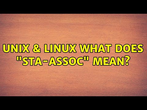 Unix & Linux: What does "STA-ASSOC" mean? (3 Solutions!!)