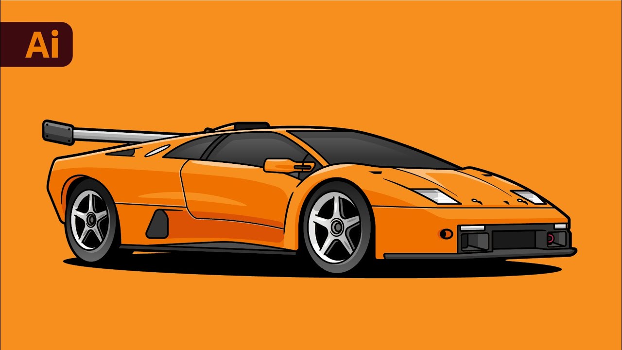 Adobe Illustrator Tutorial - How to Draw Flat Vector Car Illustration