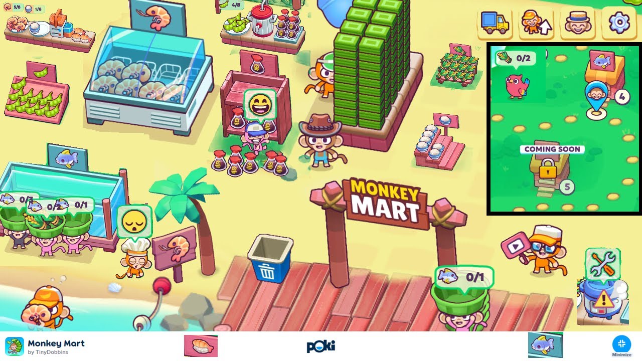 Monkey Mart LEVEL 4 COMPLETE || Poki Games ||