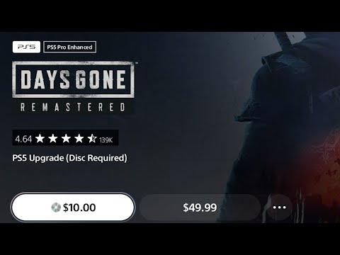 Days Gone: Remastered PS5 Upgrade (PS4 Disc Required) for $10 USD