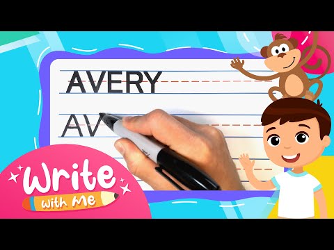 How To Write AVERY -- SUPER FAST | Write With Me! -- FOR KIDS