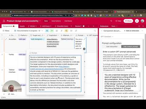 Using AI to generate documentation for design system components