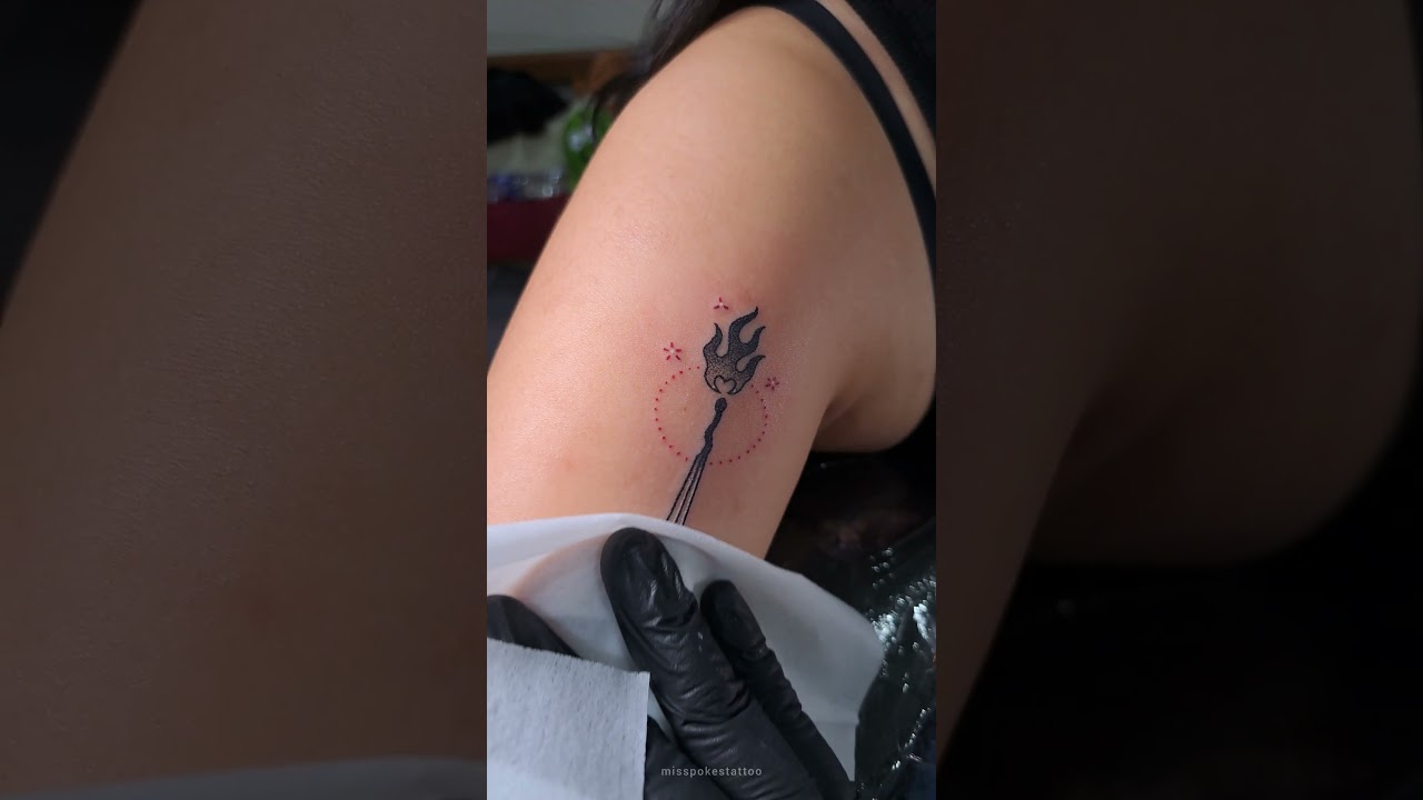 [HANDPOKED TATTOO] Match stick (inspired by Paramore's Last Hope) and a small heart 🔥💕