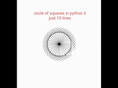 circle of squares in python 3 just 10 lines of code