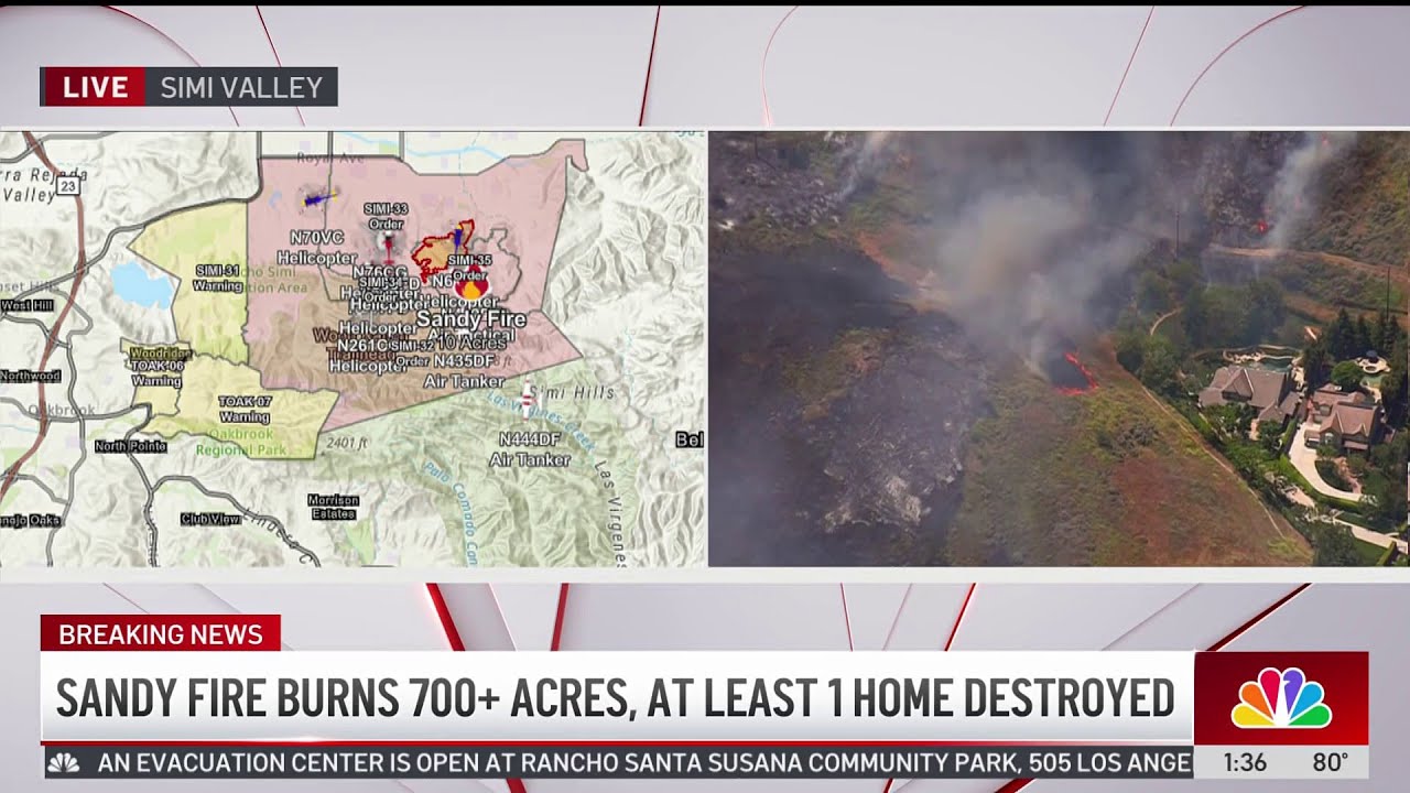 Sandy Fire in Simi Valley destroys property, triggers evacuations
