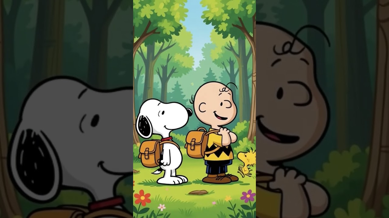 Nel bosco, camminare è una lezione: Snoopy, Woodstock e Charlie Brown lo vivono. 🌲#peanuts #snoopy