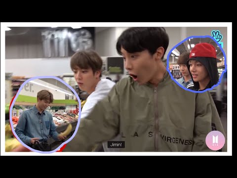 bts jin and hoseok freaking out over a large banana | run bts ep 60 eng subs