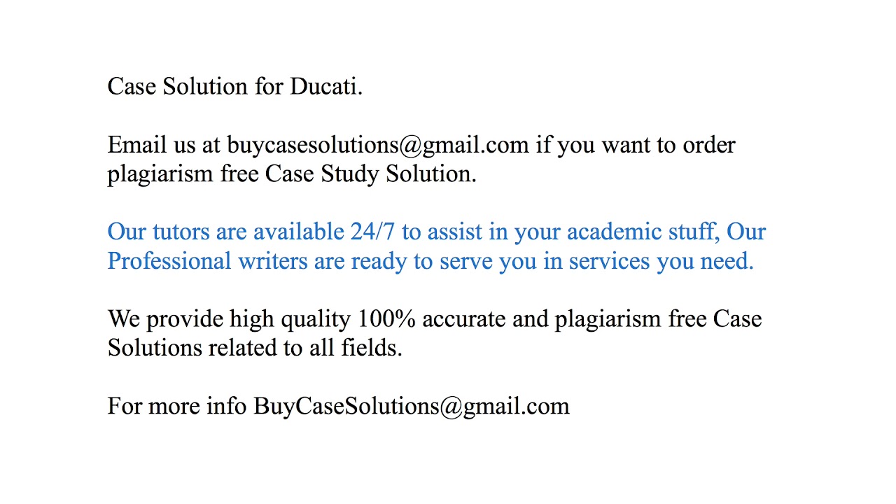 Case Solution Ducati