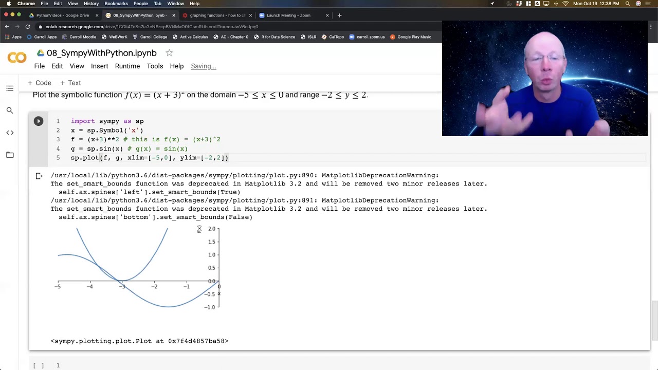 Python Video 08d: Symbolic Python - Plotting