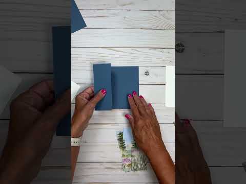 Easy layout to make that lets your beautiful scenery paper flow across the card! #cardmaking #dsp