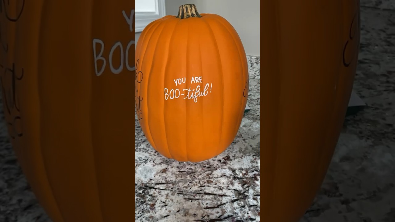 Lettering Pumpkin Decorating Tutorial #calligraphy #lettering #shorts