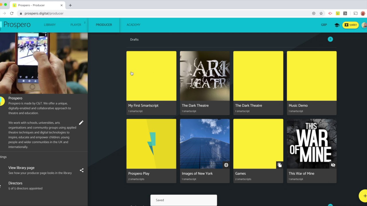 Prospero: Start a Smartscript Tutorial