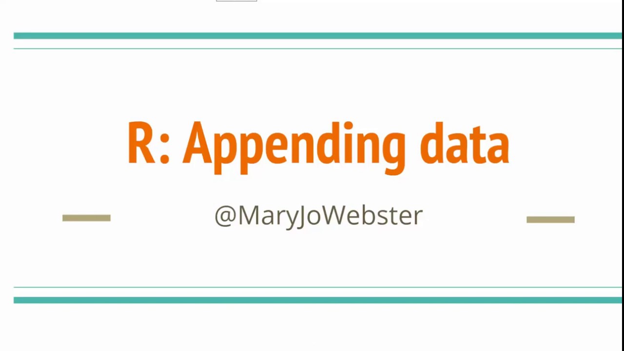 How-to: Appending data in R