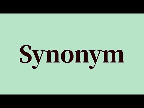 Synonym Pronunciation and Meaning