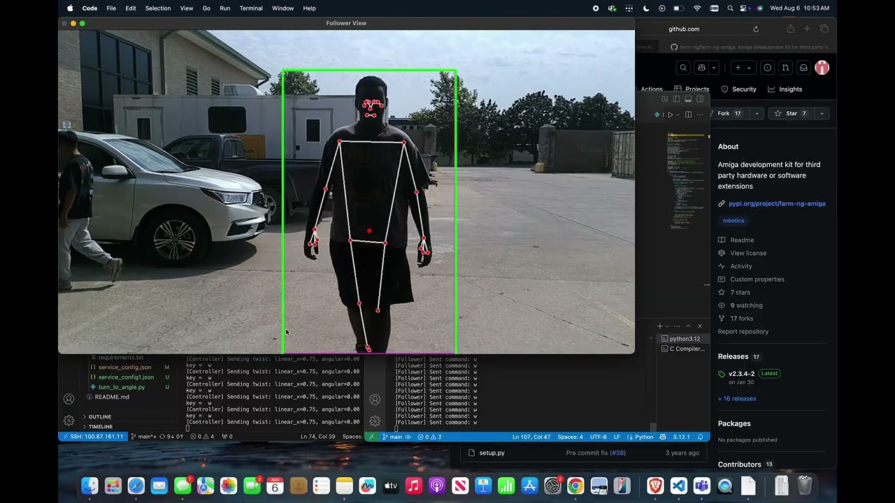 Farm-NG Amiga Pose Detection + Person Following