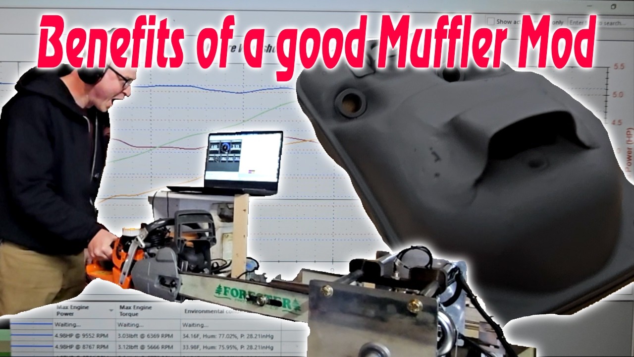 Husqvarna 550xp Dyno with muffler mod #empireworkshop #husqvarna #chainsaw #stihl #logging