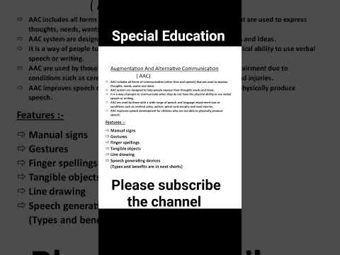 AAC (Special Education) Types & Benefits in next shorts