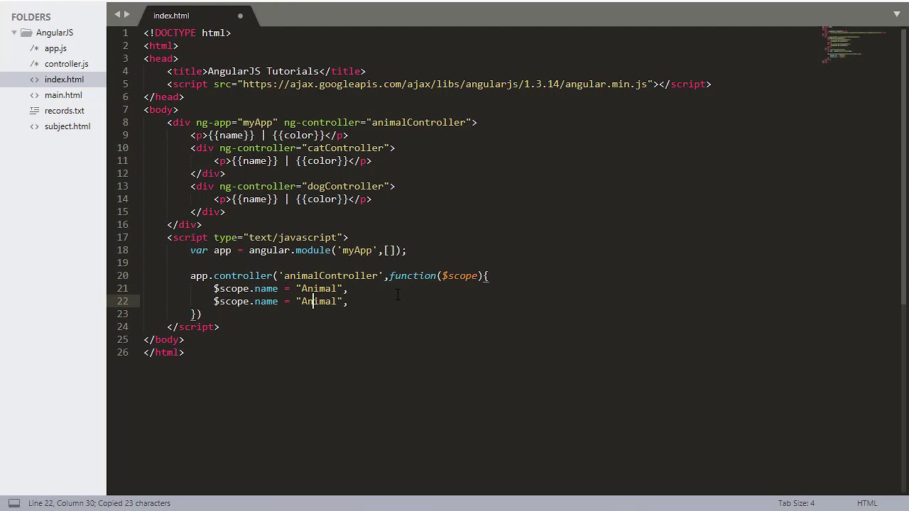 AngularJS Tutorial: 13 - Scope Inheritance and Understanding in AngularJs Framework