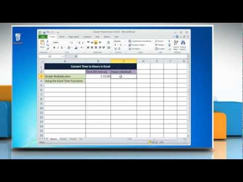 How to Convert Time to Hours in Excel 2010