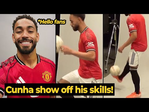 Cunha first words as Manchester United player as he showed off his SKILLS during presentation