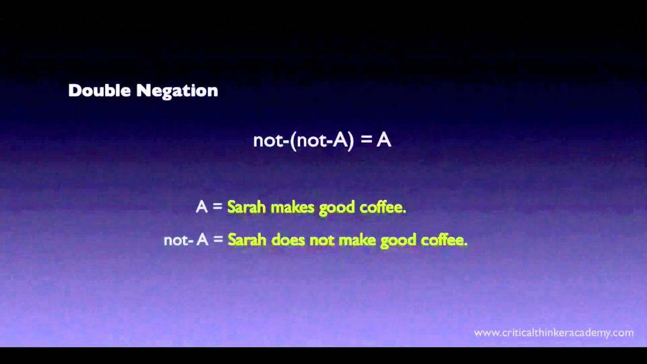 Propositional Logic: Double Negation