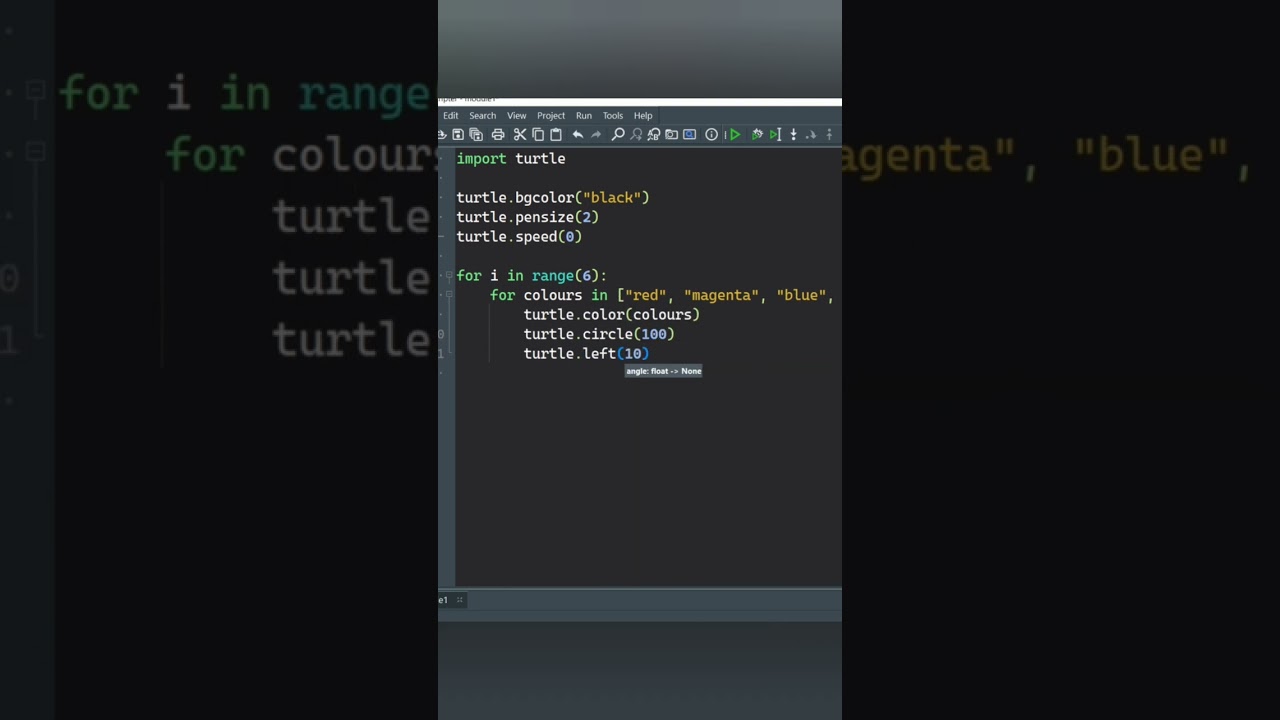🤓Awesome Python turtle 🌟 codes #shorts -1