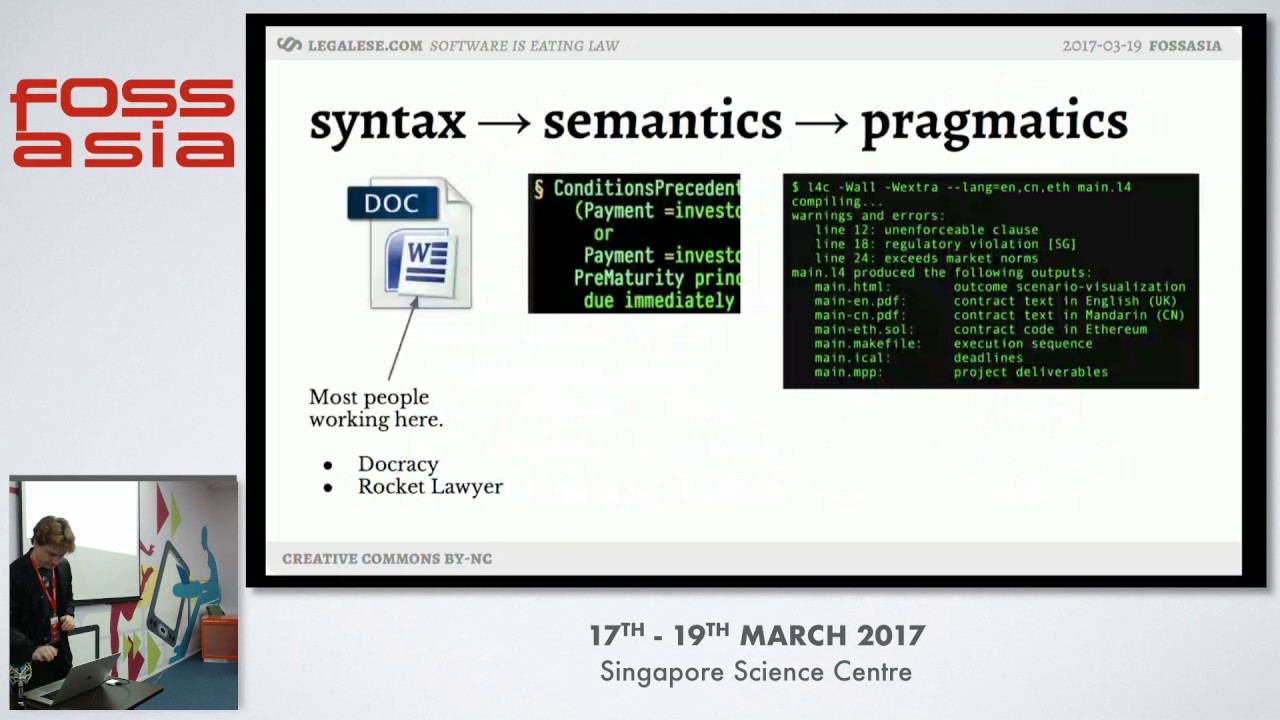 Legalese: Software Eats Contract Drafting - Virgil Griffith - FOSSASIA Summit 2017