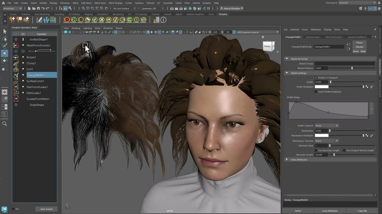 Ornatrix Maya: Hair Texture Generation