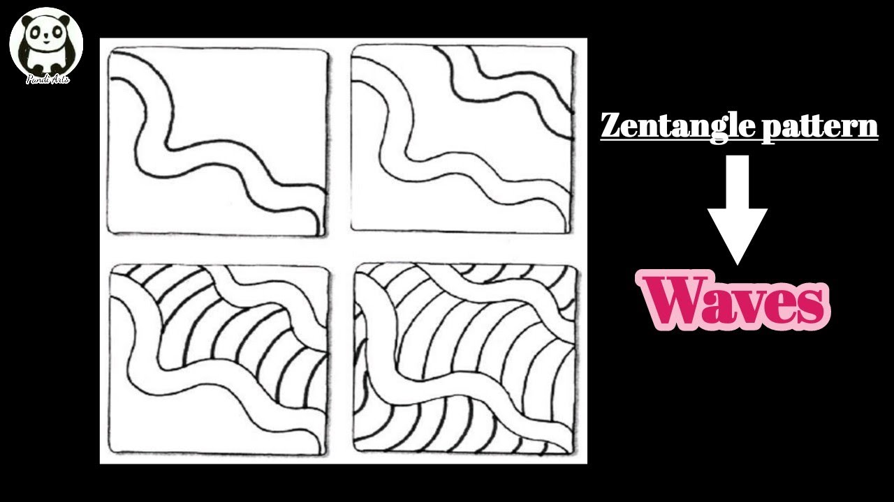 Zentangle patterns | tutorial | Waves | Tutorial for beginners | zentangle art for beginners