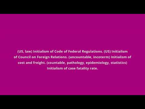 what is the meaning of CFR