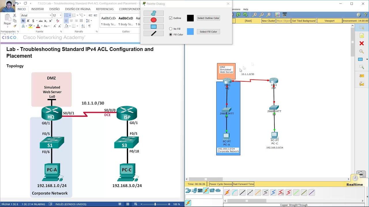 7.3.2.5 Lab - Troubleshooting Standard IPv4 ACL Configuration and Placement