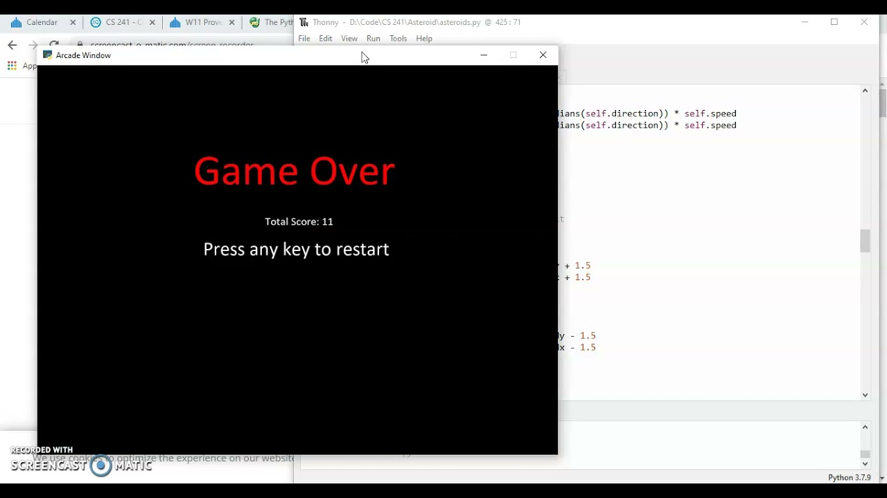 Python Arcade: Asteroid Preview