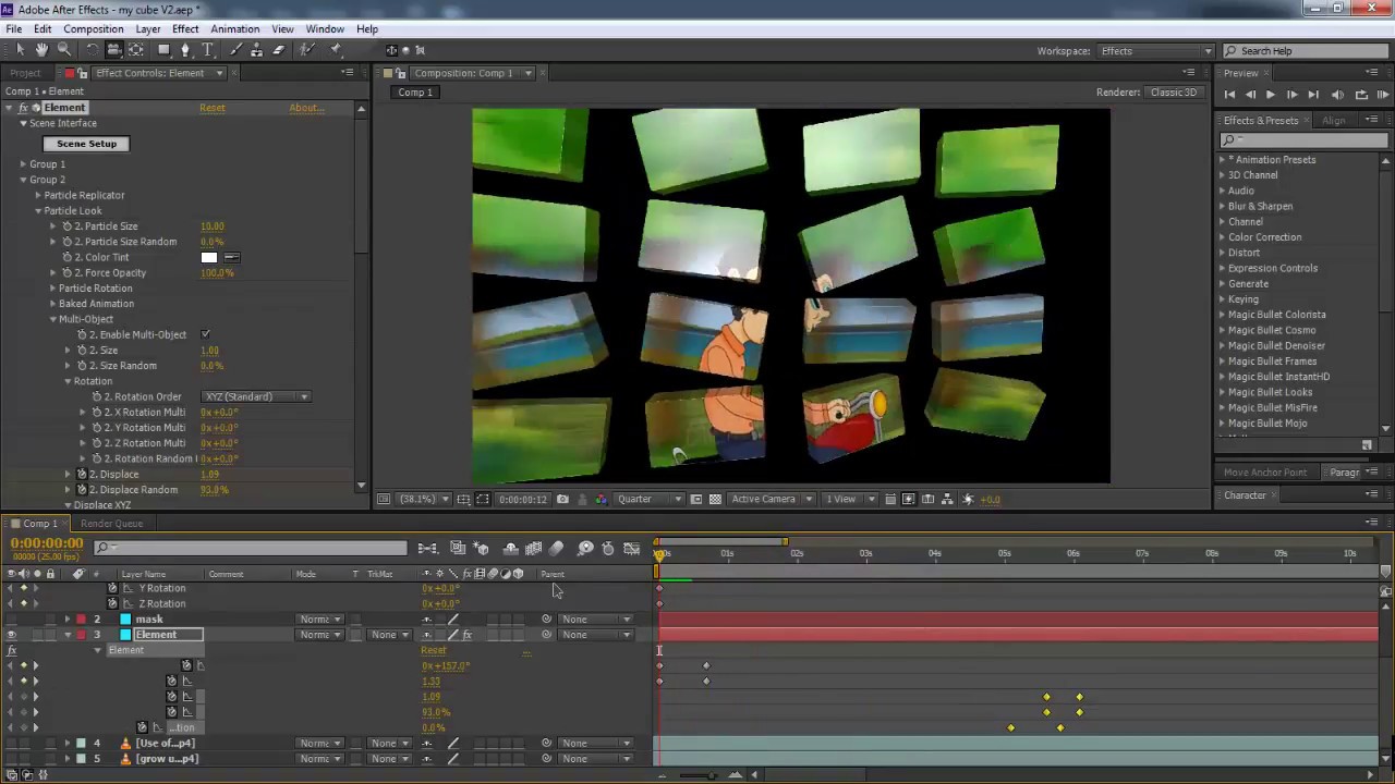 Video Wall Screen #Element 3D #Tutorial #aftereffects