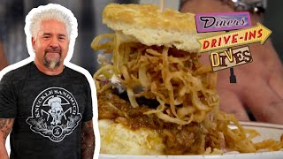 Guy Fieri Eats Bbq Pulled Pork Biscuits In Denver | Diners, Drive-Ins ...