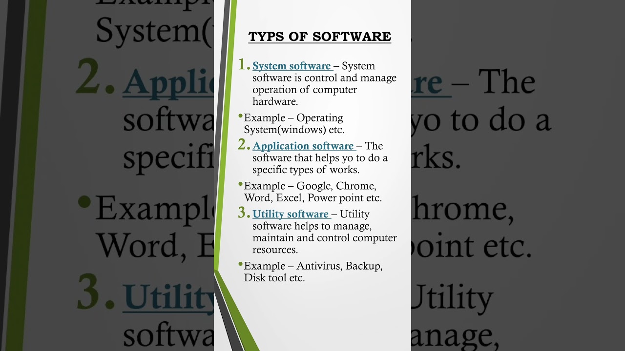 Types of software #typs_of_software #shorts #youtubeshorts
