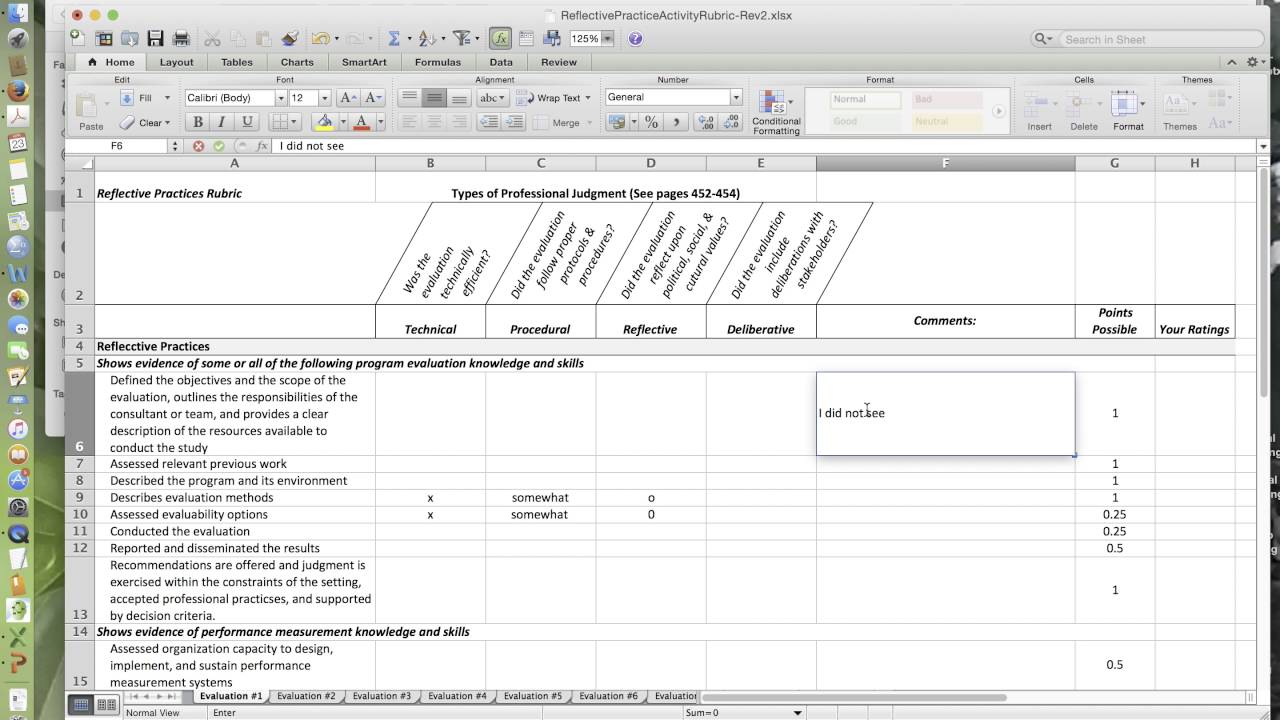 Program Evaluation: Reflective Practice Exercise