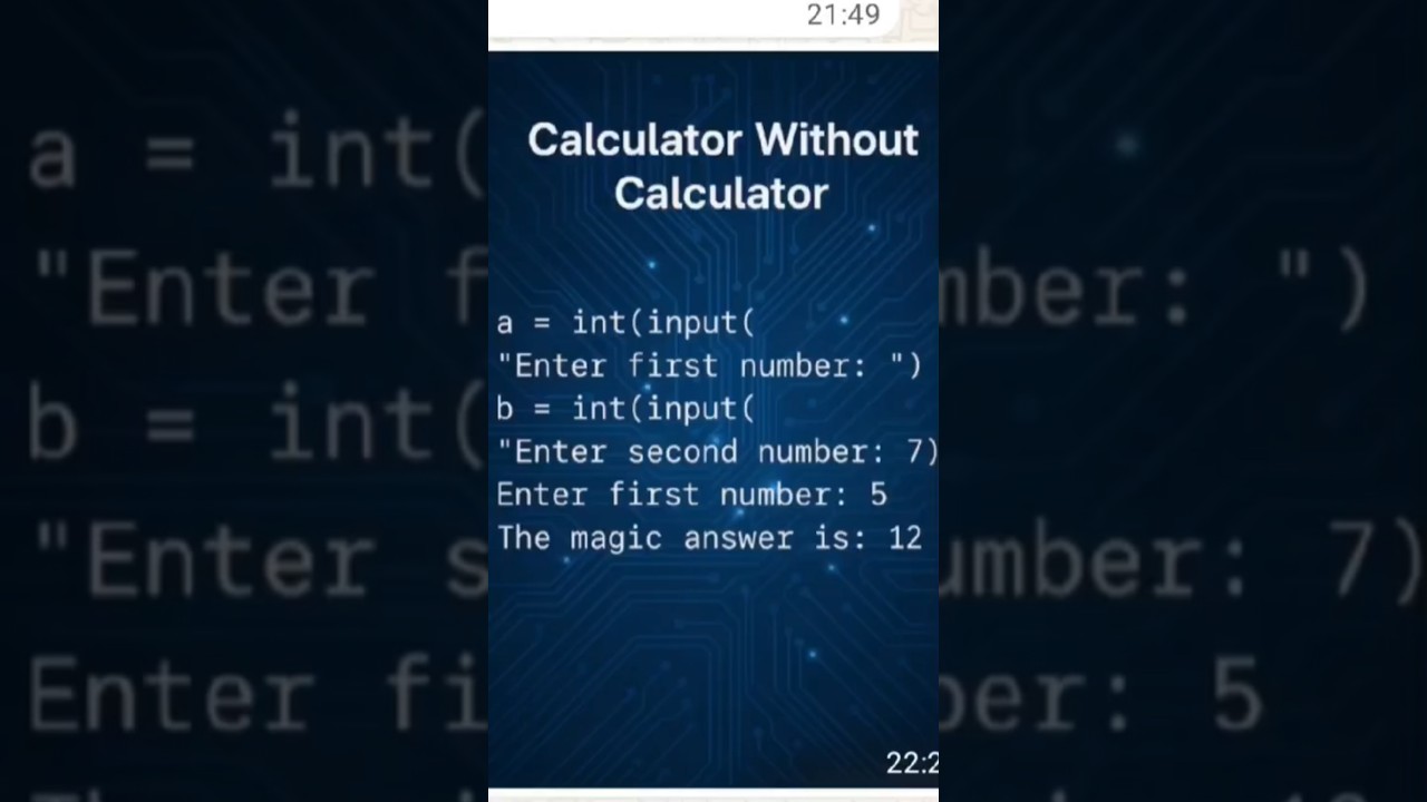 #PythonMagic #CodingForKids #TechWorldOfSaksham #Shorts #PythonTricks #LearnCoding #YouTubeShorts