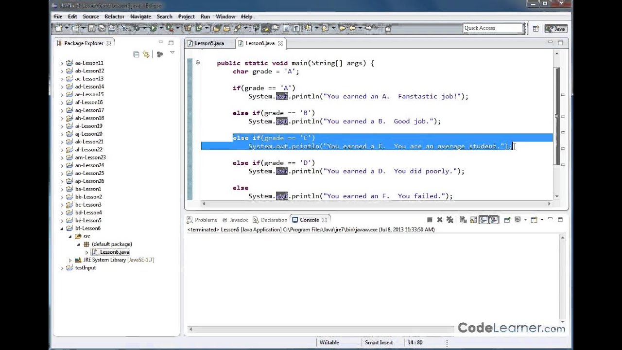 Mastering Java Programming 2 (Section 6 -The IF ELSE IF ladder)