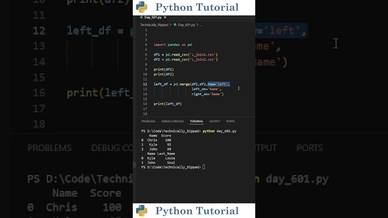 How To Left Join Pandas Dataframes | Python Tutorial