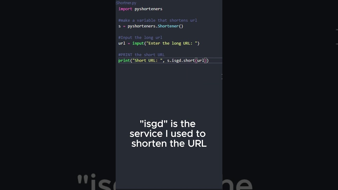 URL Shortener using Python. ACC:@bensvlog23