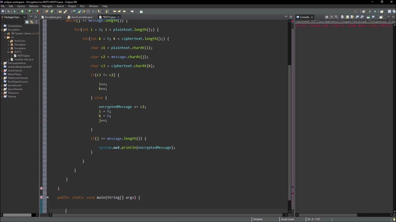 Make an encryption/decryption program in Java using the ROT13 algorithm