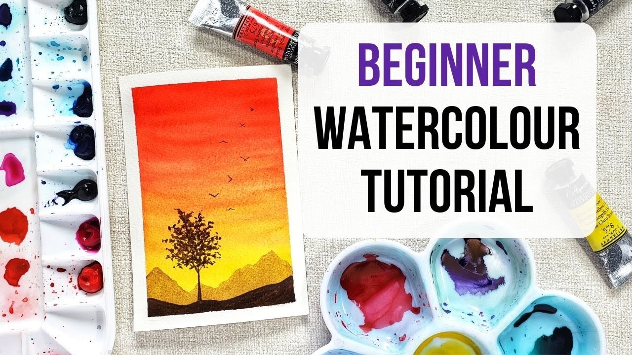 EASY watercolour landscape for beginners (You'll LOVE this tutorial)