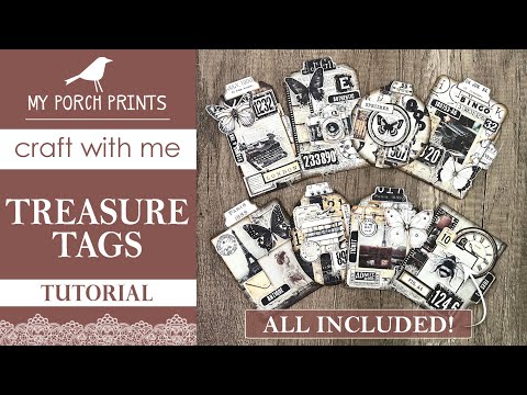 EASY Junk Journal Tag Tutorial🏷️| Treasure Tags! | Beginner Friendly | My Porch Prints Junk Journal