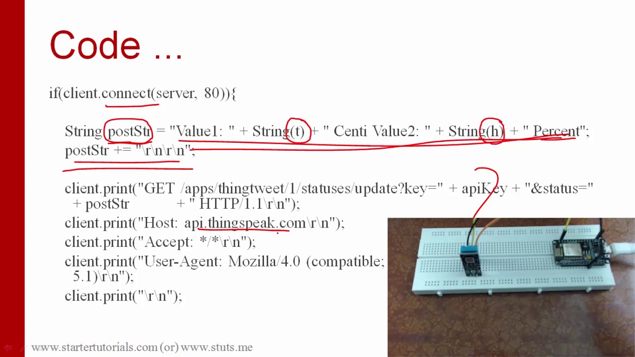 Tweeting Senor Data with NodeMCU EPS8266 and ThingSpeak - Startertutorials