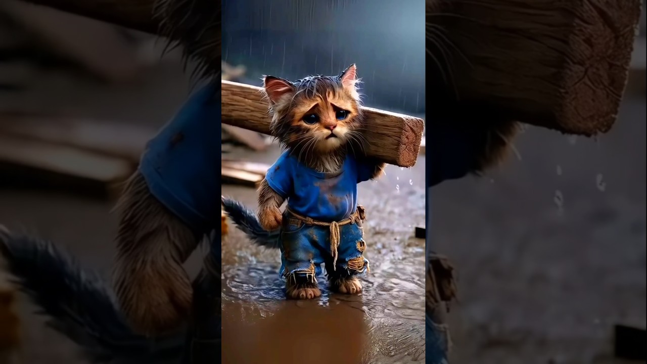 A Cat Remembering His Home & Son #cartoonshorts #shorts #animation #cartoon #catworld #youtube